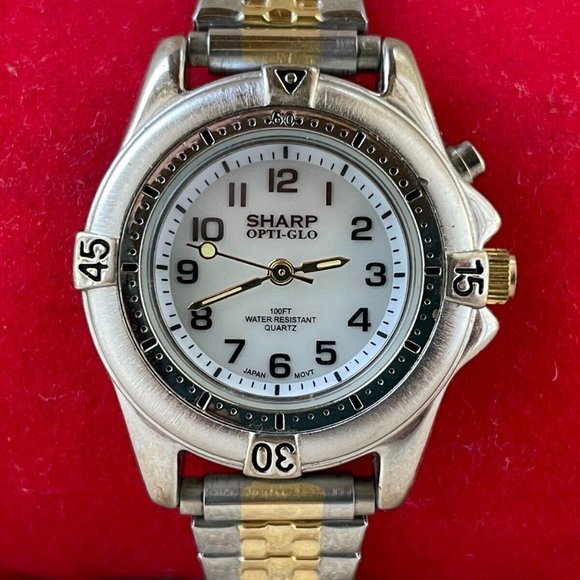 Sharp | Accessories | Sharp Optiglo Ladies Wristwatch Silver Gold ...